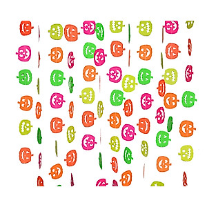 Midnight Glo Halloween Decoration 78ft Neon Pumpkin Garland Wall Hanging Decorations for Halloween Blacklight Reactive UV Glow Party (6 Pack)