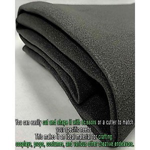 FabricEmpire 1/8'' Medium Density 60'' Wide Stretch Charcoal Foam for Arts and Crafts, Vinyl, Home & Automotive Upholstery Projects (Sold by Continuous Yard)