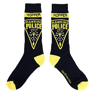 Bioworld Stranger Things Hawkins Indiana Athletic Casual Crew Socks for Men 3-Pack