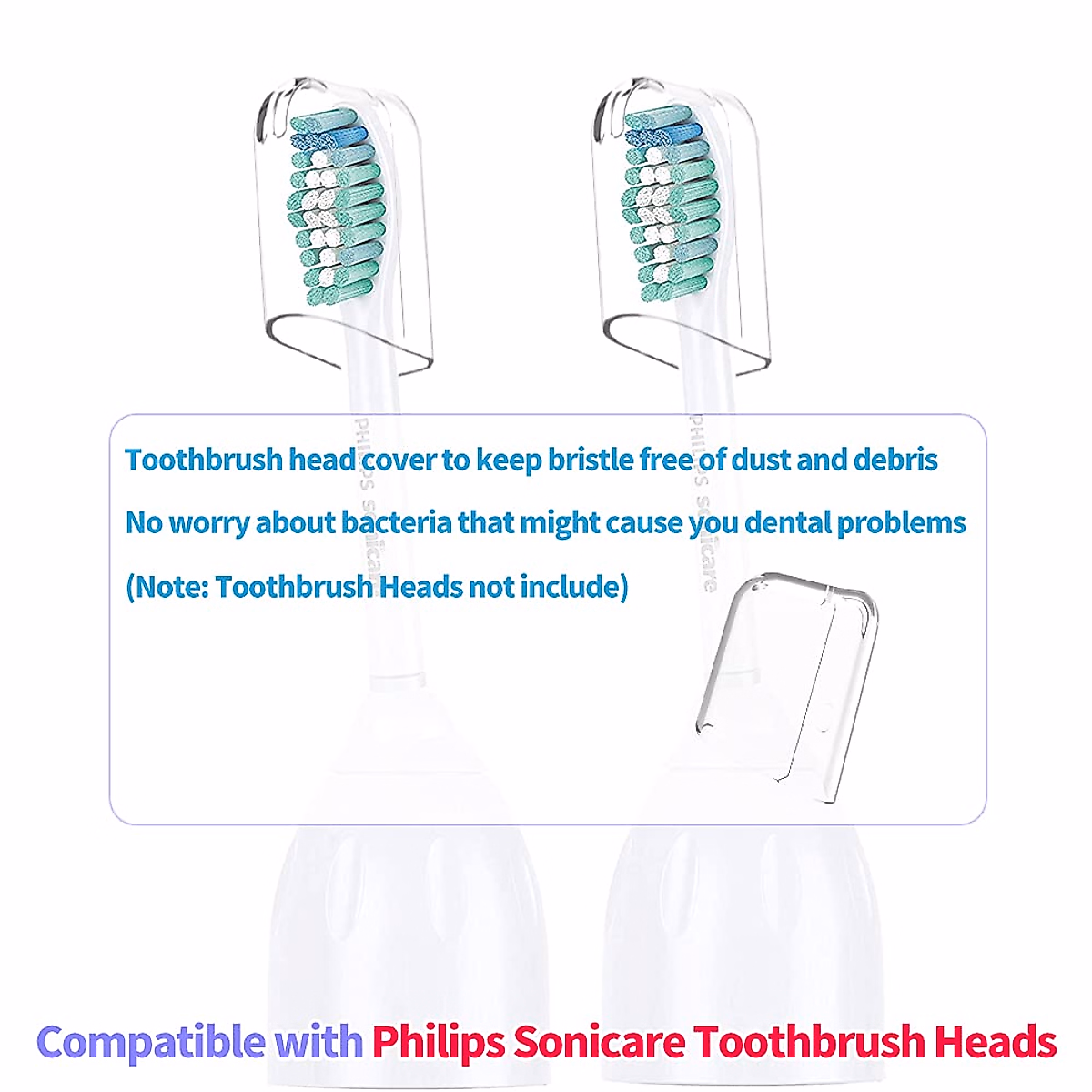 12Pcs PICEROSE Reusable Toothbrush Head Covers Compatible with Philips Sonicare Electric Toothbrush Heads for Healthy Brushing and Storage in Home and Travel
