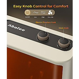 Fireplace Heater, Fireplace Space Heater for Indoor Use, Space Heater with Realistic 3D LED Flame, 2 Modes, Overheating & Tip-Over Protection, 1500W Fireplace Electric Heater for Bedroom White