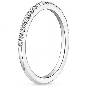 JEWELS FORUM 0.14cts Natural Diamond Classic Half Eternity Anniversary Band Ring Pave Set 10k Gold Diamond Wedding Band Rings For Women (Color-HI/Clarity-I1-2) (white-gold)