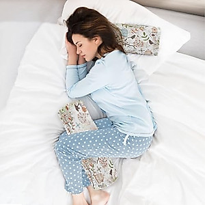 xigua Leaf Bird Neck Roll Pillow for Neck Relief with Removable Washable Cover - Memory Foam Round Cylinder Bolster, Ergonomically Designed for Head, Neck, Back, and Legs