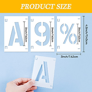 UCEC 3 Inch Letter Stencils Symbol Number Stencil, 42PCS Reusable Alphabet Letter Stencils Interlocking Stencil Kit, Plastic Art Craft Stencils Letters, Number Stencil Kit for Christmas Decorations