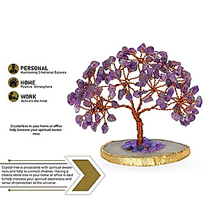 NARIBABU Amethyst Crystal Tree - Artificial Bonsai Tree - Purple Stone - Housewarming Gifts for Women - Money Tree Plant - Crystal Decor - Feng Shui Crystals and Stones - Tree of Life Gifts