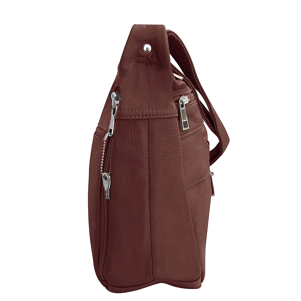 Brown Leather Concealed Carry Handbag Roma 7082