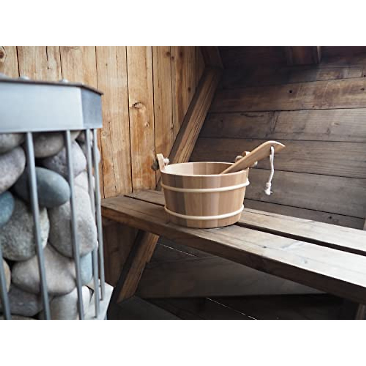 HSE Cedar Sauna Bucket & Ladle (4L, Red Cedar)