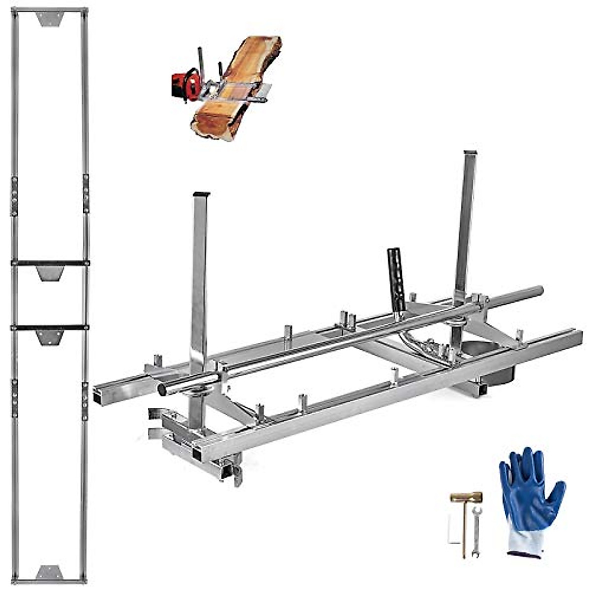Hihone Chainsaw Mill, Portable 14Inch to 36Inch Guide Bar Chainsaw Milling Planking Milling Wood Lumber Cutting Sawmill, with 9Ft Rail Mill Guide System