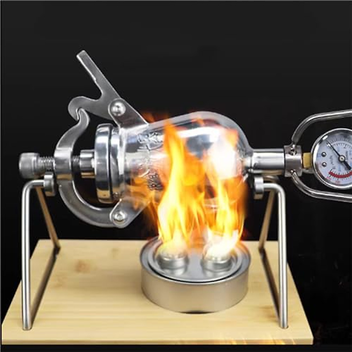 Hot Air Popcorn Machine, High Pressure Popcorn Maker, Chinese Stainless Steel Fire Heating Popcorn Popper,for Family Gathering Party Fun,268ml