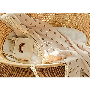 CHUNGEL Cotton Baby Muslin Tassles 40"x 47", Baby Receiving Blanket with Fringe, Boho Muslin Swaddle Blanket with Fringe- Earth Rainbow…