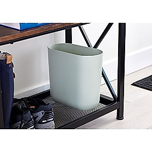 iDesign Recycled Plastic Slim Oval Waste Basket, The Cade Collection – 10.625” x 5.5” x 9.75”, Green