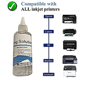 Printhead Cleaner Kit Print Head Cleaning Kit Compatible with Canon/Brother/Epson/HP Inkjet Printers HP 8600 8610 5520 4620 6520 6600 6700 6968 6978 Canon 922 Pro100 MX922 Printers