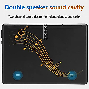 Naroote 10.1in Tablet, for Android11 100‑240V 1960x1080IPS Calling Tablet 2.4 5G Dual Band WiFi 4GB 64GB for Study (US Plug)