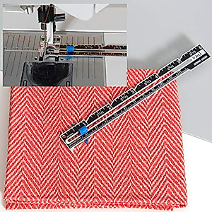 Dritz Sliding Marker Sewing Gauge, Nickel with Black Printing and Blue Slider