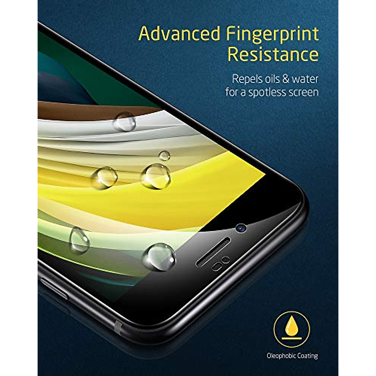 ESR Tempered-Glass for iPhone SE Screen Protector,[2-Pack] [3D+ Maximum Protection Full Coverage], Premium Tempered Glass Screen Protector for iPhone SE 2020, 4.7", (Black)