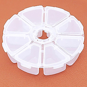 Pill Organizer, BPA Free Travel Pill Box Case Pill Medicine Vitamin Organizer Box, 8 Grids Nail Art Gem Guitar Picker Jewelry Beads Organizer Storage Case Box White