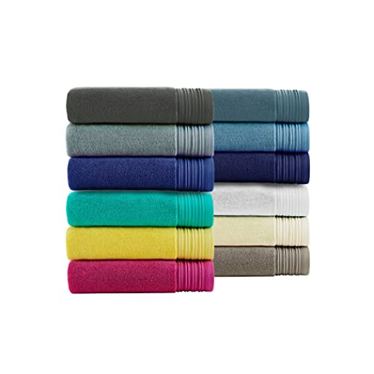 Kate Spade New York Scallop Pleat 580 GSM Terry 1 Piece Hand Towel, 18 x 32 Inches, 100% Cotton (Magenta Frost)