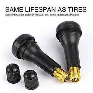 UGSHY 5 PCS Snap-in Tire Valve, TR412 Short Valve Stem, for Tubeless 0.45 Inches Rim Holes on Standard Vehicle Tires (Black)