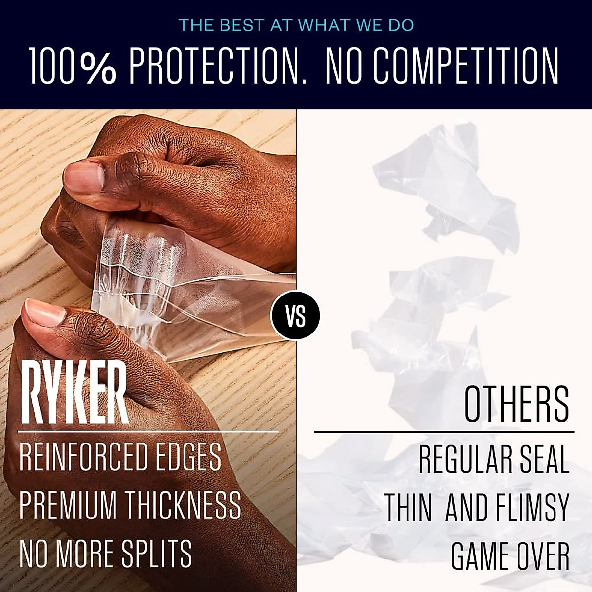 Ryker Sleeves Mini American Board Game Sleeves Protectors (100 Qty, Clear, 41x63 mm)