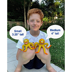 Small Octopus Squeaky Dog Toy Natural Rubber (Latex) Lead-Free Chemical-Free Handpainted Soft Squeaky Puppy Toy Small Breeds