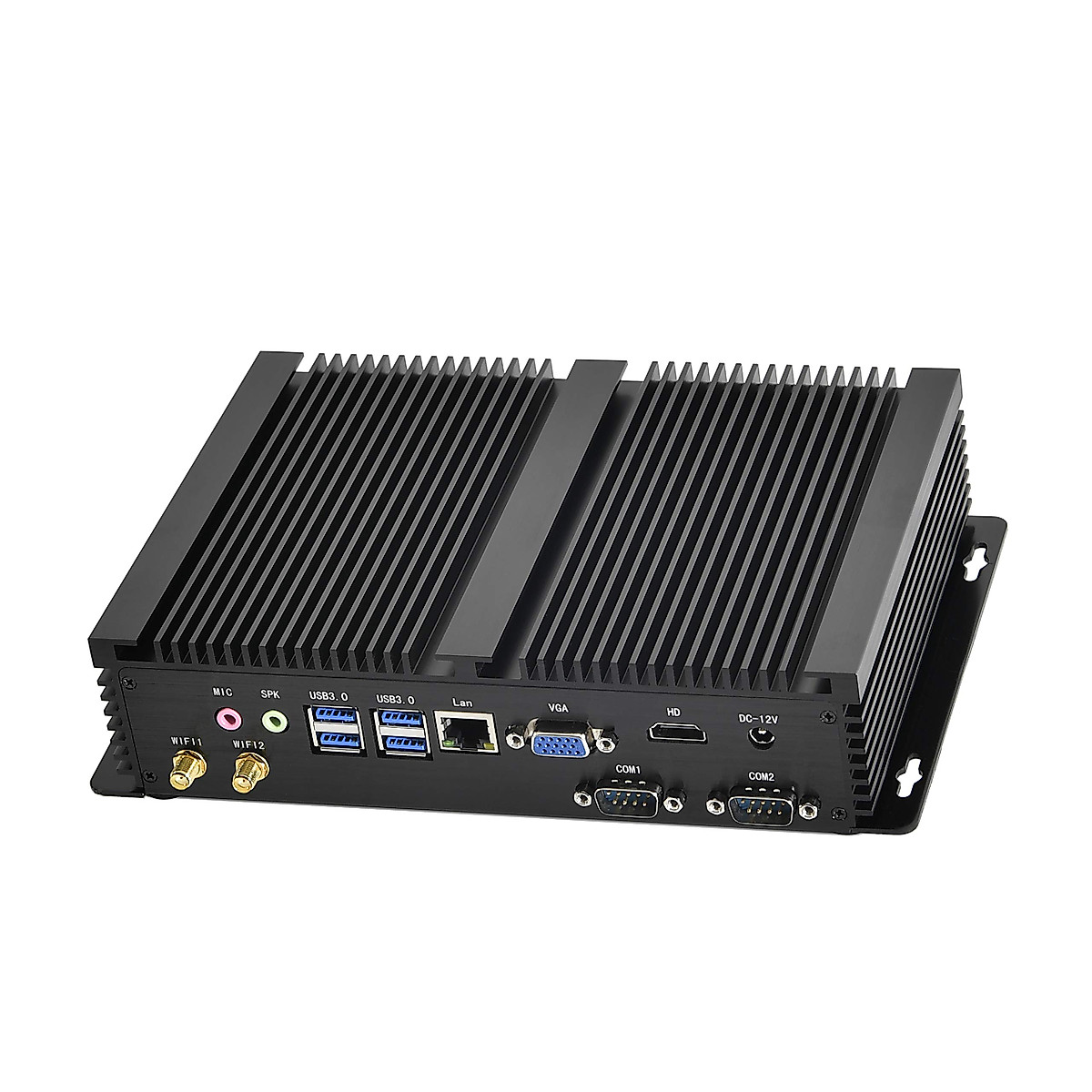 IDEARACE Fanless Mini PC, i5 8th Gen. 4 Cores CPU, 8GB DDR4 RAM+512GB SSD, 4K: 4096x2304, 2xCOM RS232, 4xUSB 3.0, HD, VGA, Metal Case
