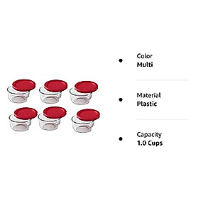 Pyrex 1-cup Storage Containers (Pack of 6) - Total 12-Piece Value Pack