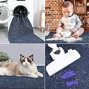 ROYHOME Area Rug 5x7 Modern Solid Textured Machine Washable Rug Contemporary Yarn Dyed Jacquard Farmhouse Carpet Rug Stain Resistant Non-Slip Accent Rug for Living Room Dining Table, Navy