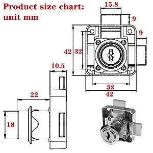 Cabinet Double Door Lock Cabinet Drawer Lock Safety Lock [Keyed Alike] Double Latch Door Lock [Mounted on Left Side Door]. for (3/5"-/15mm -7/8"-/22mm) Door Panels (2 Pack)
