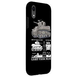 iPhone XR M5A1 Light Tank American WW2 Tanks Infographic Diagram Case