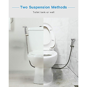 Handheld Bidet Toilet Sprayer Set Premium Brushed Stainless Steel Sprayer for Bidet Attachment Cloth Diaper Sprayer Set,Bathroom Toilet Cleaning…
