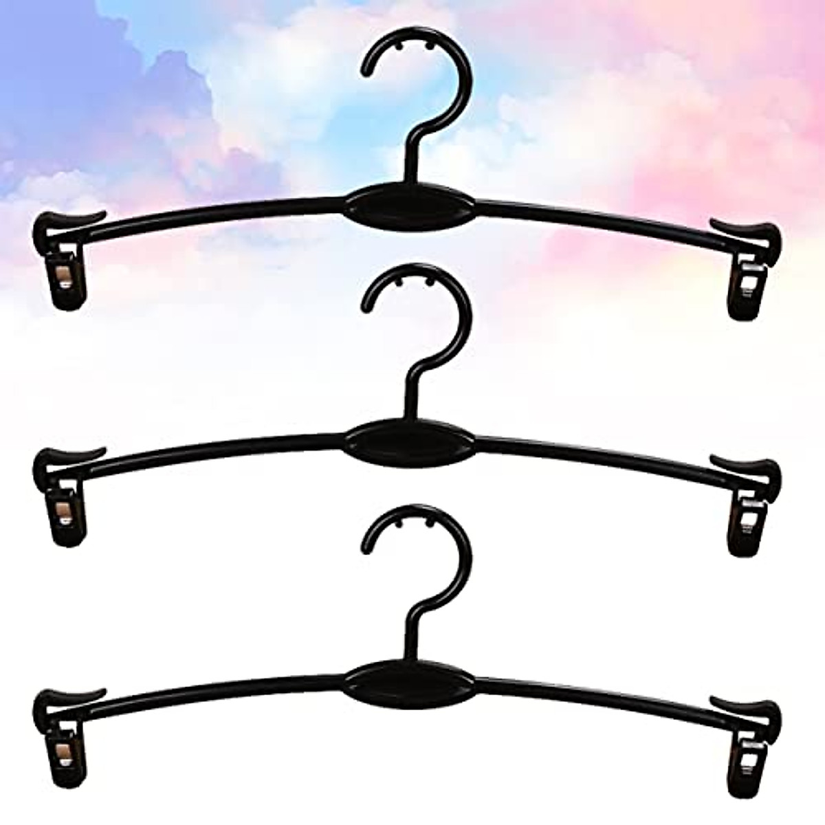 15pcs Home Practical for Shop Holder Simplicity Clothes Underwear Dresses Black Drying Coat with Clips Bra Pants Support Plastic Hangers Trousers Rack Skirt Panties Laundry