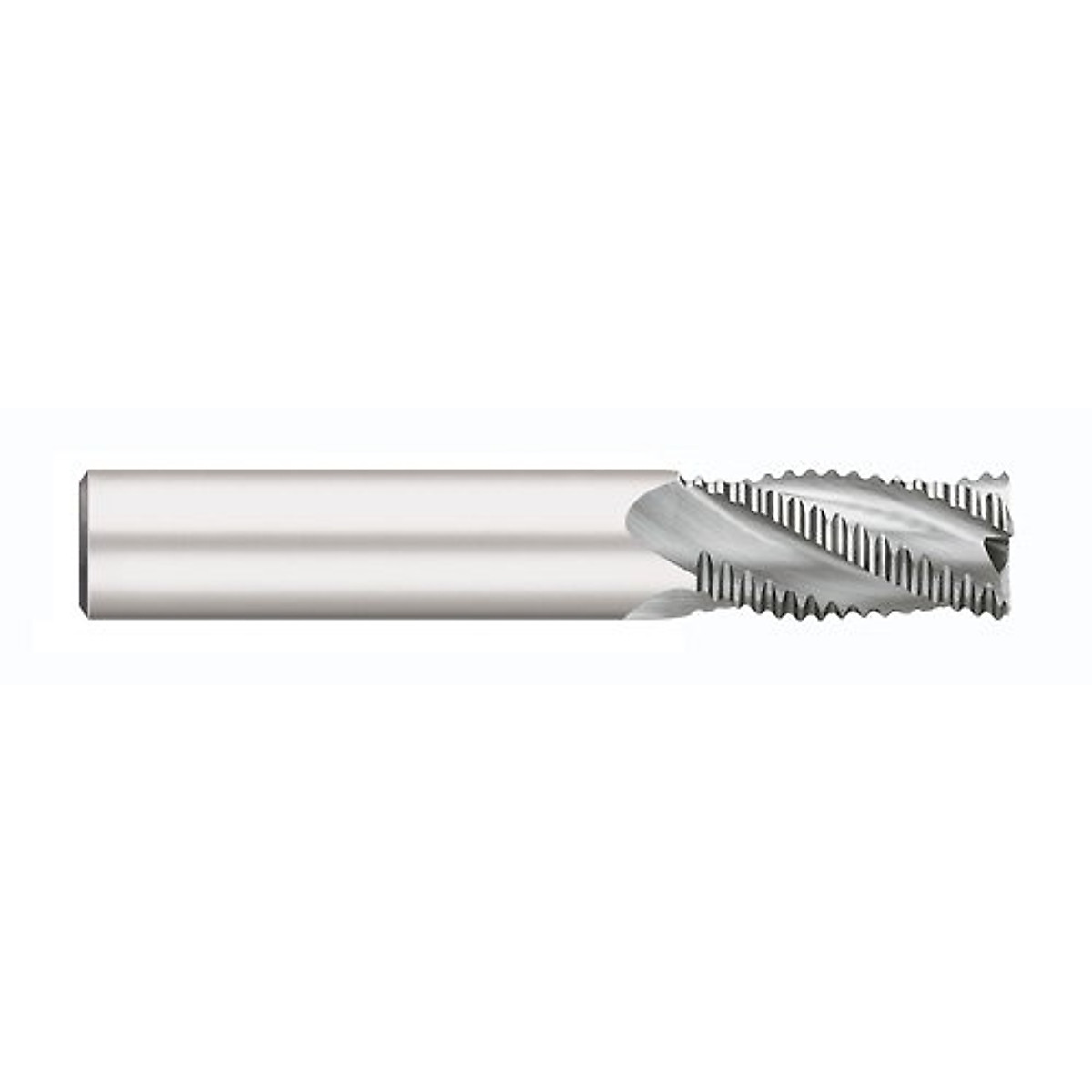 Titan TC29532 Fine Pitch Rougher, Regular Length, 4 Flute, 30 Degree Angle Helix, AlTiN Coated, 1/2" Size, 1/2" Shank Diameter, 3" Overall Length, 1-1/4" Length of Cut