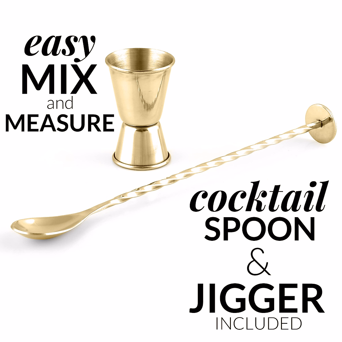 Large 24 oz Stainless Steel Cocktail Shaker Set - Mixed Drink Shaker - Martini Shaker Set with Built in Strainer, Double Sided Jigger & Combo Muddler Mixing Spoon - Pro Margarita Shaker - by Zulay