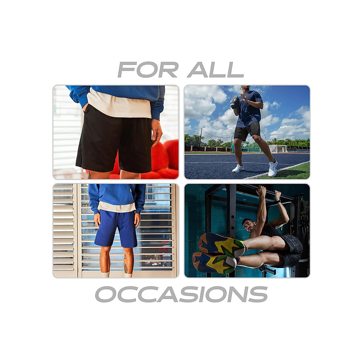 Hat and Beyond Mens Lightweight Basic Mesh Solid Basketball Jersey Workout Fitness Gym Shorts (Large, 1ihb01_Navy)