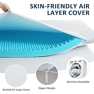 QUINEEHOM Foam Mattress Topper King 3 Inch, Egg Crate Cooling Mattress Topper with Gel Infused, Bed Topper with Removable Cover, Certipur-Us Certified