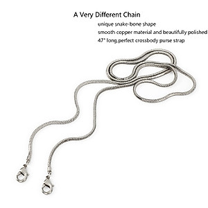 Small Square Copper Purse Shoulder Cross Body Handbag Bag Chains Strap Replacement(Silver, 47'')