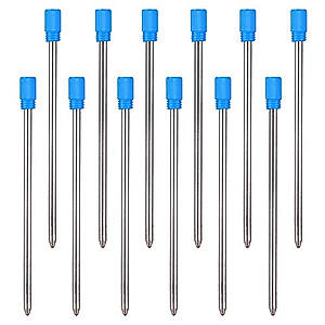 D1/ 2.75" Ballpoint Pen Refills for Penyeah 4-in-1 Stylus/Diamond Stylus/Lighted Tip Pen/Led Pen Light or Other Brands,0.7mm Fine Point (Pack of 12, Blue Ink)