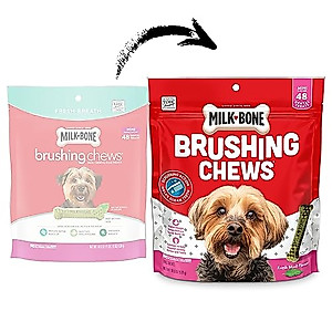 Milk-Bone Fresh Breath Brushing Chews, 48 Mini Daily Dental Dog Treats