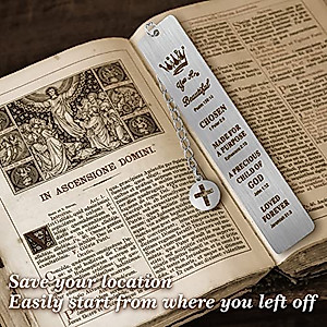 TIESOME Inspirational Christian Bookmark Gifts for Women Men Bible Verse Bookmark for Girls Daughter Book Lovers Graduation Birthday Christmas for Female Male Him Her Religious Church Bulk Gifts