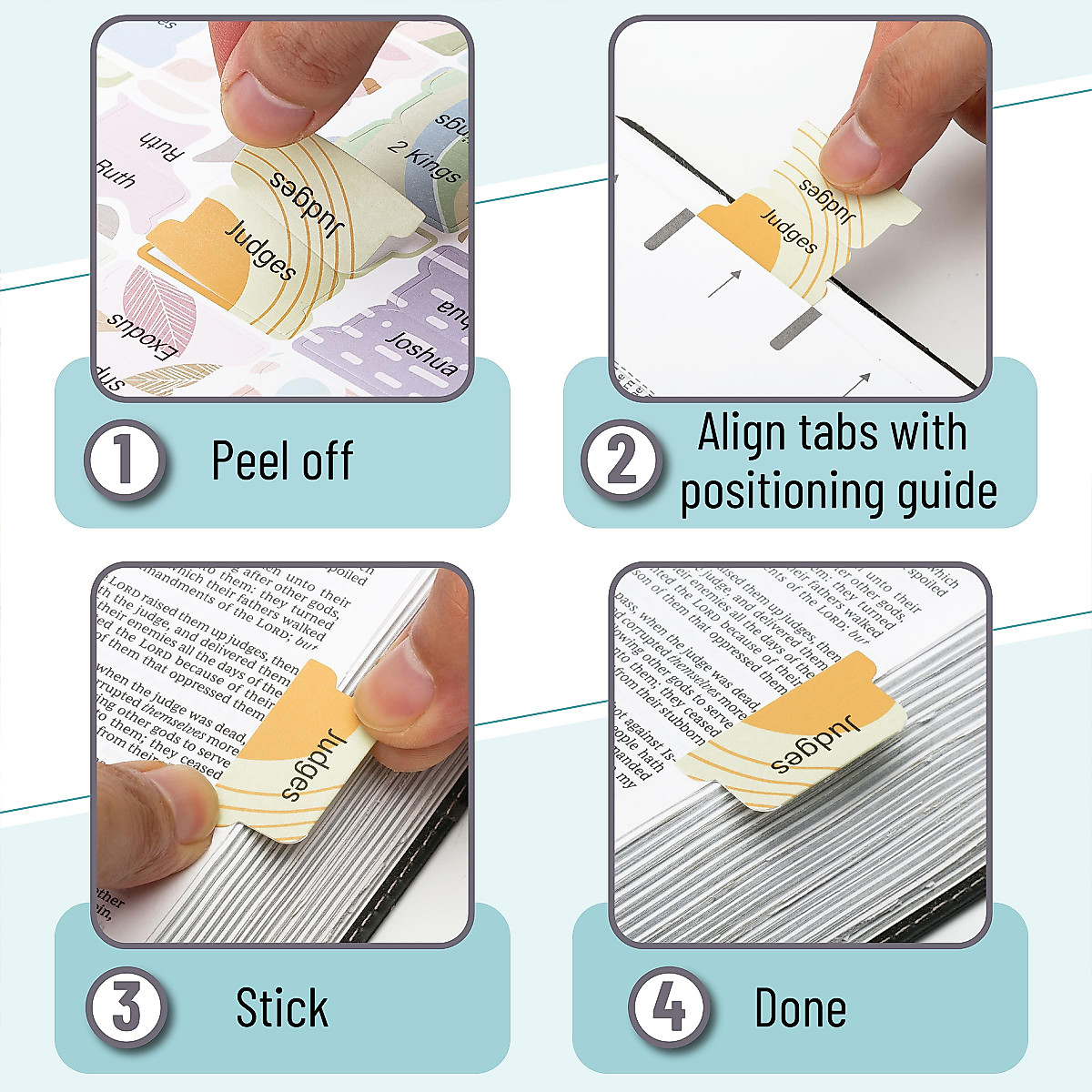 Mr. Pen- Bible Tabs, 120 Tabs, Laminated Bible Tabs for Women and Men, Bible Tabs for Study Bible, Bible Index Tabs, Bible Book Tabs, Bible Labels Tabs, Mr Pen Bible Tabs