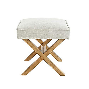 Amazon Brand – Rivet Mid-Century Modern X Ottoman Chair, 20" W, Ivory