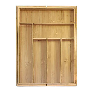 Oceanstar Bamboo Expandable Set Drawer Organizer, 18 in, Natural (KT1293)