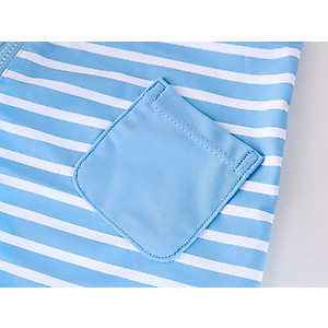 UMELOK Infant Swimwear Boy One Piece Full Zip with Long Sleeve UPF 50+ Sun Protection Swimsuit Sky Blue-Stripe,6M