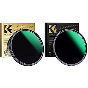 49mm Variable ND8-ND2000 & Fixed ND1000 Lens Filter Kit (2 Pcs) 3-11 Stops Adjustable ND Lens Filter and 10 Stops Fixed ND Filter