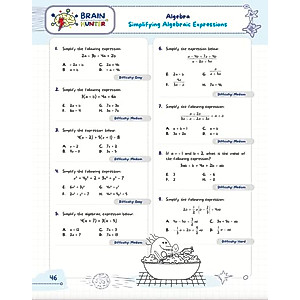 Math Practice Workbook Grades 6-8: 1000+ Questions You Need to Kill in Middle School by Brain Hunter Prep (Arithmetic, Algebra, Geometry, Measurement, ... more in Kill It Series by Brain Hunter Prep)