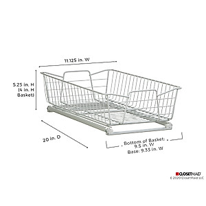ClosetMaid 11 in. Pull Out Cabinet Organizer Heavy Duty, Slide Out Pantry Shelves Drawers for Kitchen, Bathroom, White, Inch One Tier