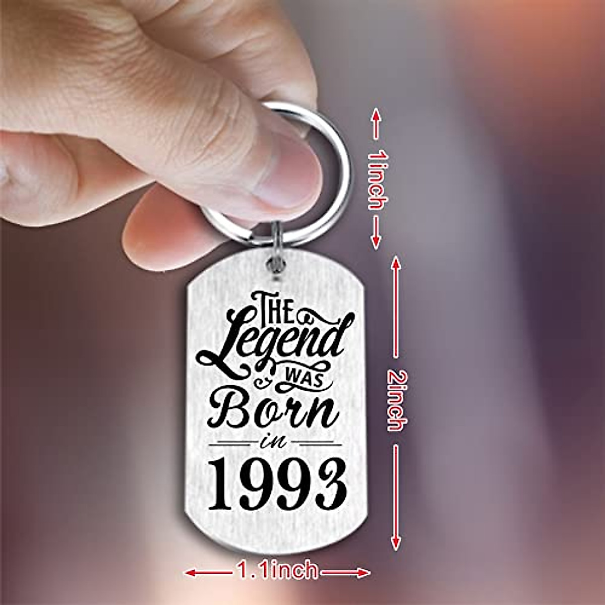Yobent 30th Birthday Gifts for Him Men 1993, Happy 30th Birthday Keychain, 30 Year Old Birthday Gifts for Her Women，The Legend was Born in 1993