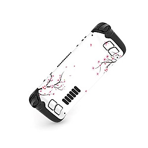PlayVital Full Set Protective Skin Decal for Steam Deck, Custom Stickers Vinyl Cover for Steam Deck Handheld Gaming PC - Falling Cherry Blossom