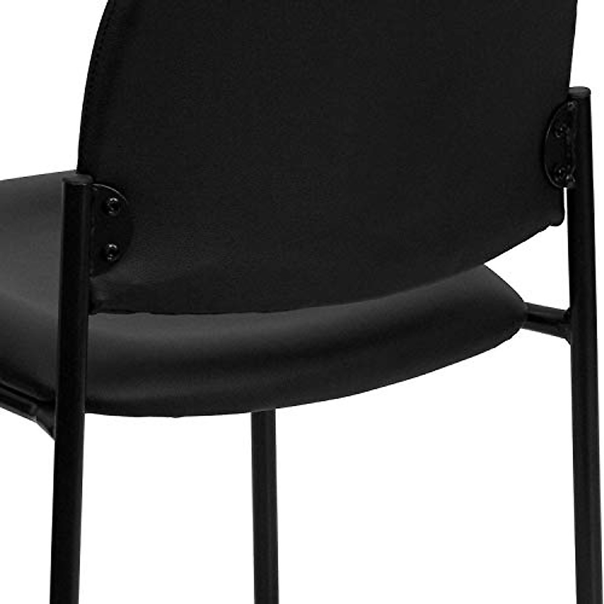 Flash Furniture Tania Comfort Black Vinyl Stackable Steel Side Reception Chair