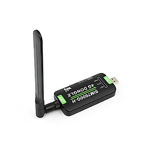 Waveshare SIM7600G-H 4G DONGLE with Antenna with Industrial Grade 4G Communication and GNSS Positioning Peripheral Supports Global Band.